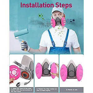 20PCS(10Pack) 2091 2097 Particulate Filters Cotton - Compatible with 6000 7000 FF-4 Series Half and Full Face Respirator Mask Used foe Dust Asbestos Woodworking Sanding