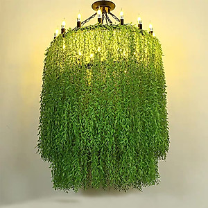 Zpollo 6Pcs Artificial Vines Fake Greenery Garland Willow Leaves with Total 60 Stems Hanging for Wedding Garden Party Wall Home Decoration