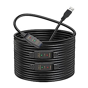 GOSYSONG Active USB Extension Cable 60ft with Amplifier/Repeater-Male to Female USB Cable,USB 3.0 Extension Cable for USB Flash Drive,Hard Drive,Playstation,Xbox,VR,Printer,Camera,Laptop,Keyboard