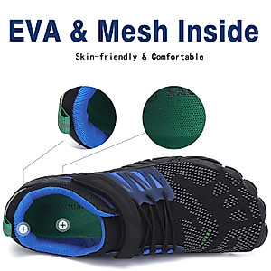 Mens Barefoot Cross-Trainer Minimalist Trail Running Shoes Lightweight Quick-Dry Walking Gym Yoga Outdoor Water Shoes Blue