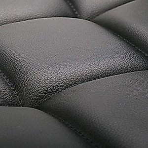 Leopard Bar Stools, Modern PU Leather Adjustable Swivel Bar Stool with Back, Set of 2 (Black)