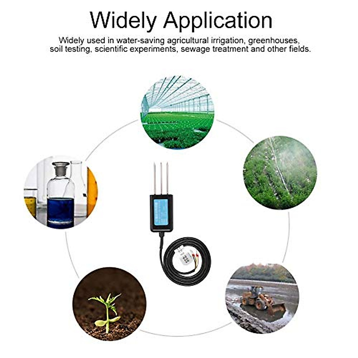 Single Soil Moisture Sensor,Jadpes Soil Moisture Sensor Humidity Temperature Electrical Conductivity Tester Meter RS485 Output