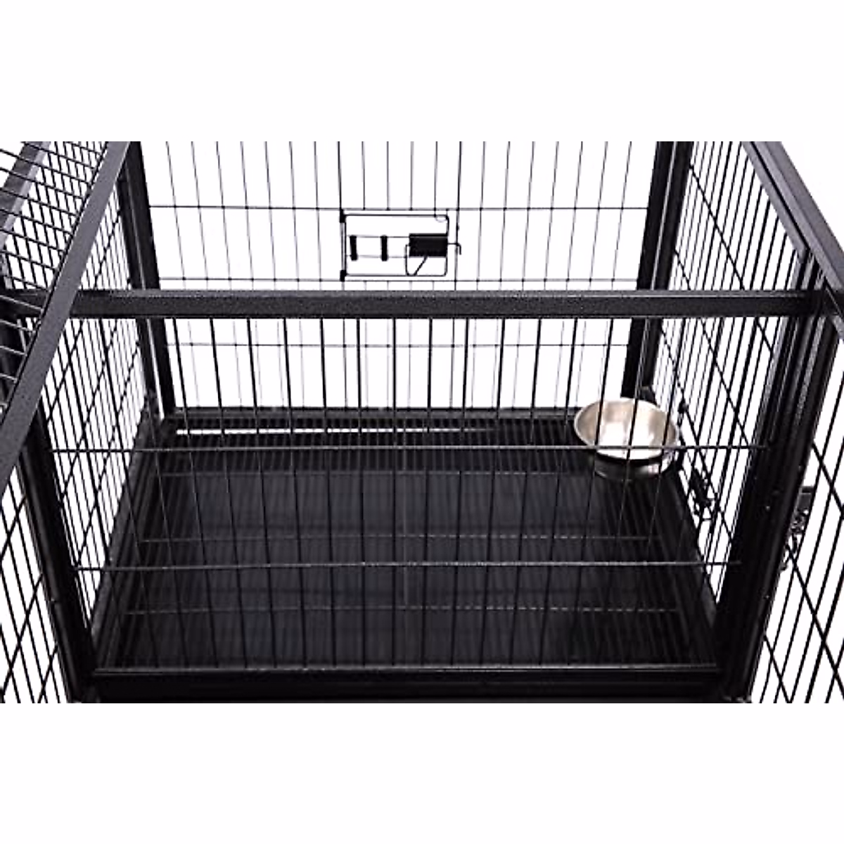 Homey Pet-43 All Metal Open Top Stackable Heavy Duty Cage(Upper) w/Floor Grid, Tray, Divider, and Feeding Bowl