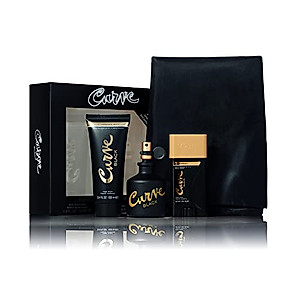 Men's Cologne Fragrance Set by Curve, Body Wash, Cologne Spray & Deodorant, Casual Day or Night Scent, Curve Black, 3 Piece Set