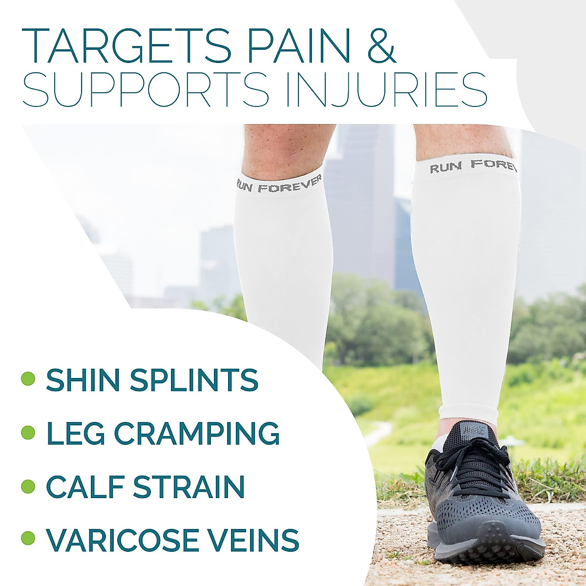 Calf Compression Sleeves For Men And Women - Leg Compression Sleeve - Footless Compression Socks for Runners, Shin Splints, Varicose Vein & Calf Pain Relief - Calf Brace For Running, Cycling, Travel