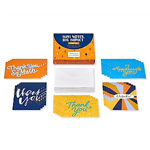 American Greetings Mini Thank You Notes and Envelopes, Bright & Colorful (20-Count)