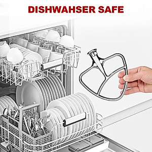 Stainless Steel Flat Beater for KitchenAid Mixer, Paddle Attachment for Tilt-Head Stand Mixer Fits 4.5-5 QT Mixing Bowl, Beater Replacement, Dishwasher Safe by GVODE