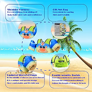 Elejolie Toddler Swim Vest for Child Learn Swiming Training,Infant Safety Swimmies Aid Jacket for Kids 2 3 4 5 6 Years Old,Arm Water Wings for Baby 22-66lbs