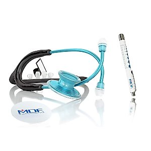 MDF Instruments, Acoustica Lightweight Stethoscope for Doctors, Nurses, Students + MDF LUMiNiX Illuminator Medical Professional Diagnostic Penlight