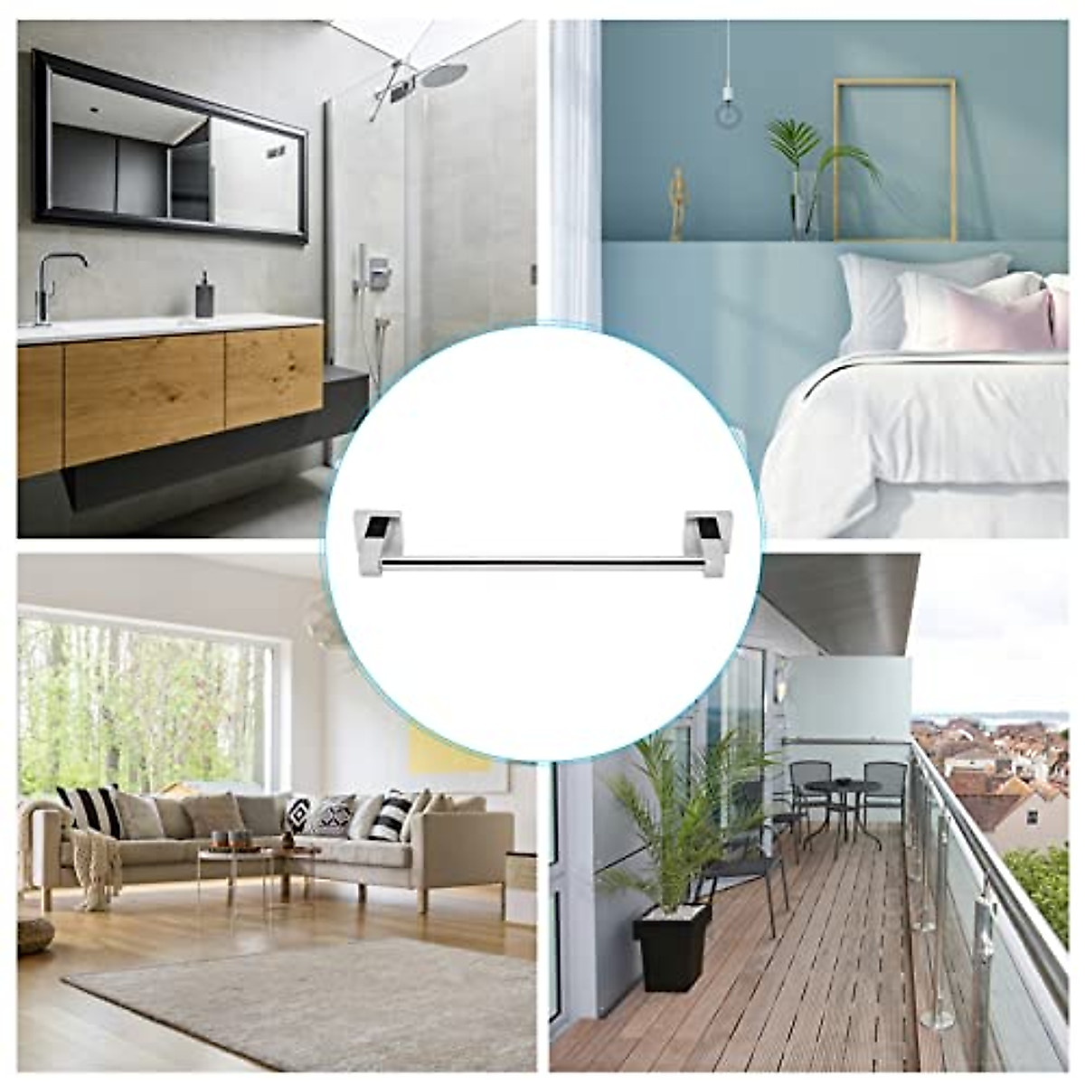 MISNODE Towel Bar Simple Modern Stainless Steel Retractable Towel Rack Kitchen Bathroom Hardware Wall Mounted Towel Rail Hanger for Bathroom Kitchen