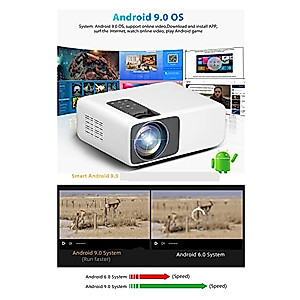 Projector Full HD 1080P Portable 4K Video WiFi Projector Home Theater 3D Smartphone Laser (Color : Android Version)