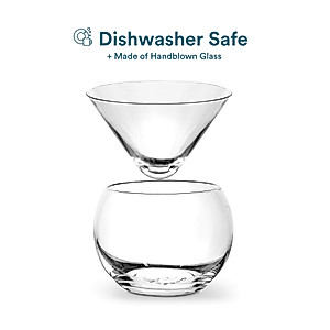 KooK Caviar Servering Set, Glass Chiller Serving Dish with Ice Holder, for Shrimp, Appetizers, Liquor, Martinis and Cocktails, Dishwasher Safe, 5 oz Bowl