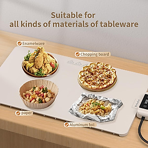 Food Warming Mat - Warming Trays for Buffets Party, Silicone Electric Heating Tray Roll Up, Electric Food Warmers for Parties 3 Modes