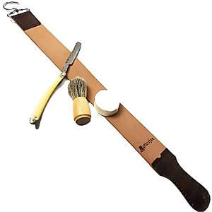 Mythrojan Straight Edge Razor Strop Leather Sharpening Strap for Straight Razor