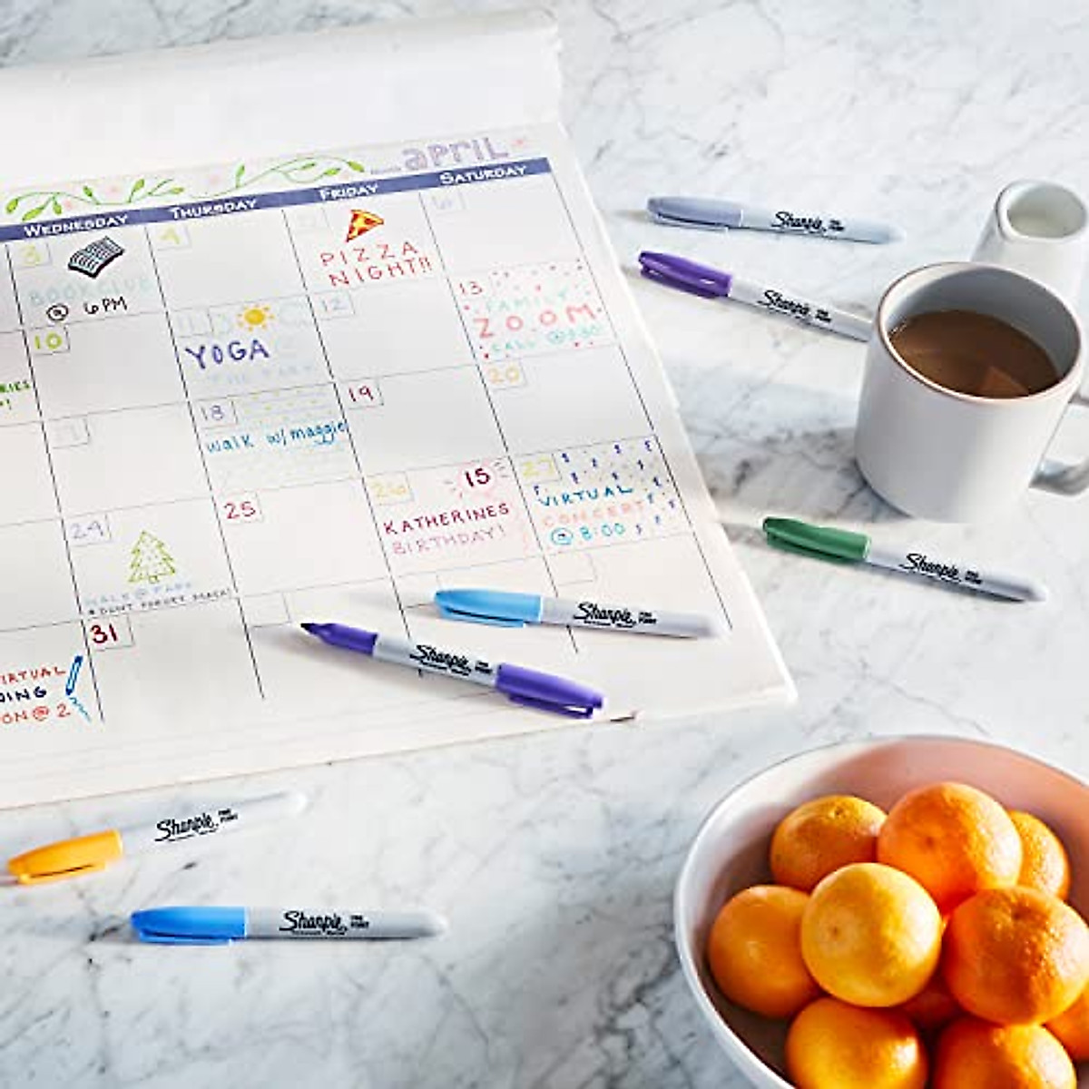 SHARPIE Permanent Markers | Fine Point | Assorted Fun Colours | 4 Count