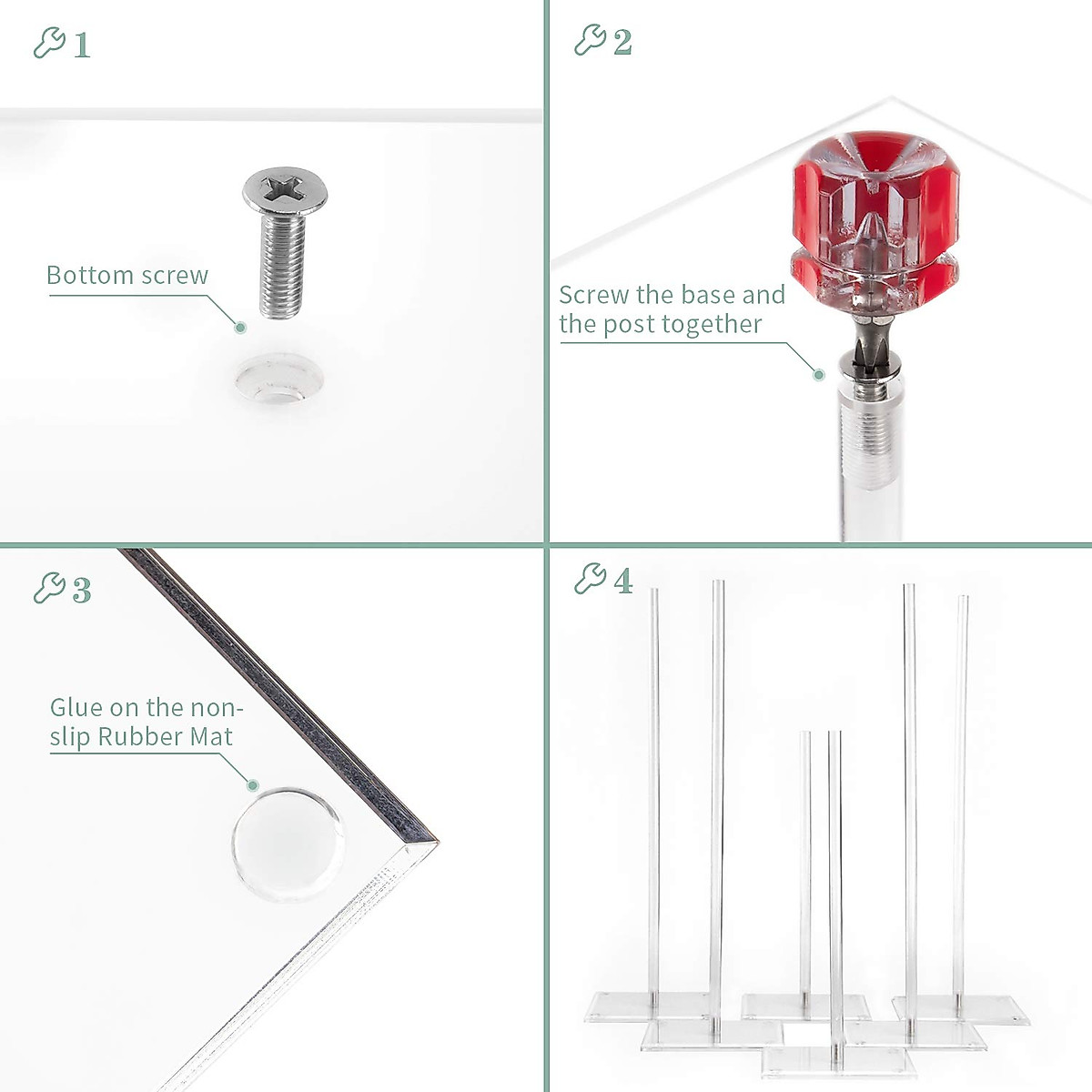 YestBuy Donut Stand, 6 Pack Acrylic Donuts Display Stands, Doughnut Tower Holder, Clear Bagel Stand Holders for 60 donuts for Party Wedding Birthday Gathering Decoration