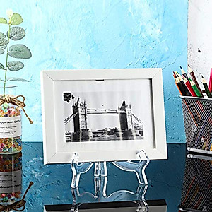 6 Pack 7 Inch Acrylic Easel Stand, Display Stand, Plate Stands for Display, Photo Holder Picture Frame Book Stand (Clear)