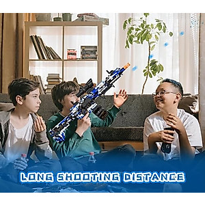 Electric Gel Ball Blaster, High Speed Automatic Splatter Ball Blaster with 40000+ and Goggles, JIFTOK Rechargeable Splatter Ball Toys for Outdoor Activities Shooting Game Party Favors-Blue