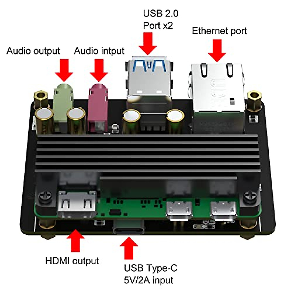 Raspberry Pi Zero 2/2W Heatsink Kit Raspberry Pi Zero Ethernet Expansion Board Raspberry Pi Zero DAC Input/Ouput Support All Raspberry Pi System