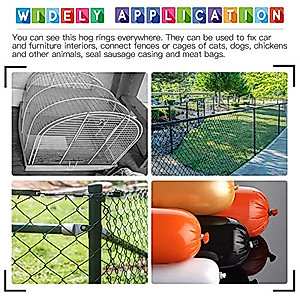 Glarks 362Pcs Hog Ring Pliers with Hog Rings Kit, 360Pcs 1/2'' 3/4'' 3/8'' Steel Hog Rings with Angled Hog Ring Pliers and Anti-Cutting Gloves for Upholstery, Fencing, DIY Craft, Furniture and more