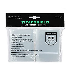 TitanShield Premium Clear Card Sleeves for Standard Sized Board Games and Trading Card 2.5" x 3.5" (150 Sleeves)