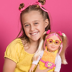 ADORA Amazon Exclusive Amazing Girl Dolls - 18” Realistic Doll in Soft Vinyl, Huggable Body and Dressed in a Chic, Changeable Outfit Birthday Gift for Ages 6+ - Lucy
