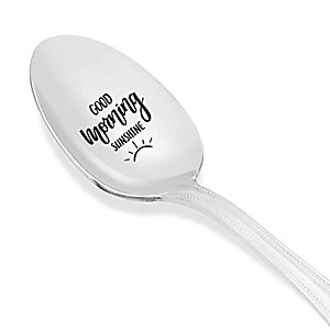 Inspiring gift | Good morning sunshine spoon gift for men/women |Christmas gift for mom/dad | Engraved Spoon gifts for friend/Co worker/boy friend |Thanksgiving gift | Easter gift | BFF gift |
