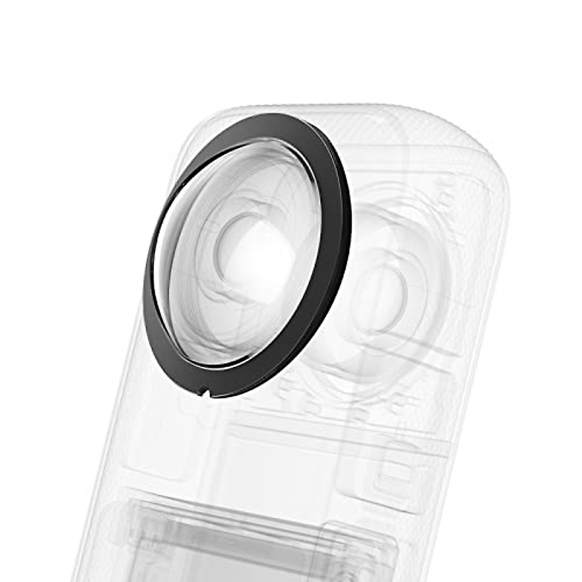 Puluz Compatible for Insta360 X3 Sticky Lens Guards PC Protective Cover Cap for Insta 360 X3 Waterproof 360 Action Camera Accessories