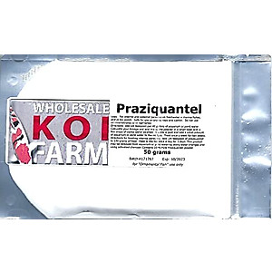 WholesaleKoiFarm's Praziquantel for Ornamental Fish Health - Effective Treatment of Flukes and Other Infections in Koi and Aquarium Fish - (50 Gram)