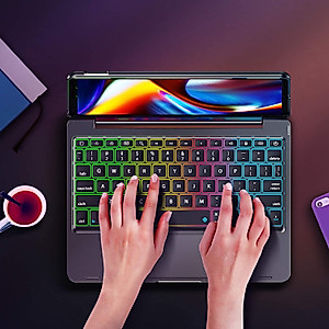 Phixnozar Keyboard Case for iPad 9th Generation (10.2 2021) / 8th (10.2 inch 2020) /7th (10.2 2019) / iPad Air 3rd Generation 10.5 2019/iPad Pro 10.5 2017– Stable Touchpad Function
