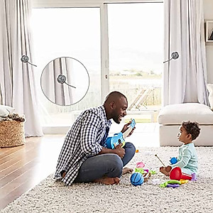 HIASTRA Strong Magnetic Curtain Tiebacks, 2 Pack Curtain Tie Modern Window Decorative Tie Backs for Curtains Rope Outdoor Holder for Sheer Blackout Drapes, Silver Grey