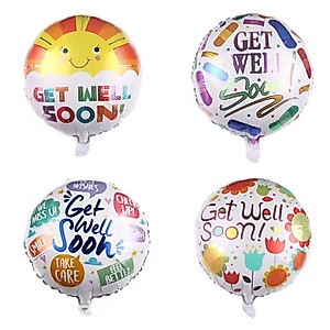 10 Pieces Get Well Soon Balloons Sun Foil Balloons to Express Your Sympathy and Bring a Smile to the Face of a Sick Friend