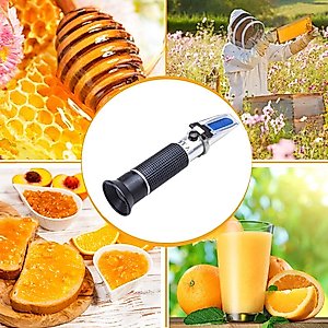 SMARTSMITH Refractometer Honey 10-32% for Honey Moisture, Brix and Baume, 3-in-1 Uses, 58-90% Brix Scale Range Honey Moisture Tester, with ATC, Ideal for Honey, Maple Syrup, and Molasses, Bee Keeping