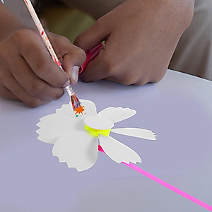 Wakauto 10pcs DIY Pinwheels Craft for Handmade White Blank Paper Pinwheels Making Craft Painting Party Favors for Home Crafting,Craft Group Activities