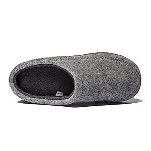 NewDenBer Men's Cozy Memory Foam Slippers Soft Felt Wool Slip on Indoor Outdoor Clog House Shoes (10-10.5 D(M) US, Grey)