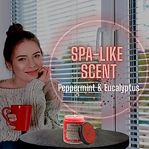 CHRISTMAS CANDLE | Peppermint + Eucalyptus | STRONGLY SCENTED | Christmas Scents | Holiday Stocking Stuffers | Handcrafted USA (Premium Wax Blend, 8oz)