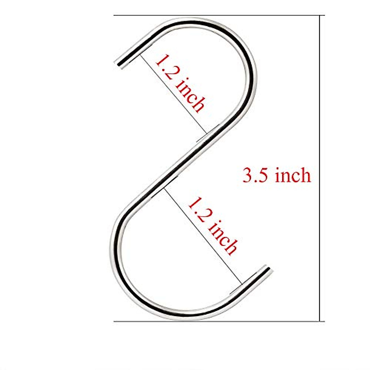 20 Pack 3.5" Hooks S Shaped Hanging Hooks Stainless Steel Metal Hangers Hanging Hooks Kitchen,Closet,Bathroom,Work Shop,Garden,Outdoor etc.