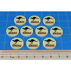 LITKO World War Two Miniature Wargames National Faction Token Game Pieces Compatible with Bolt Action (10) (North Africa Campaign Australian Anzac)