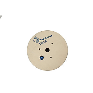 iTechCables, Cat6a Plenum 1000ft CMP Rated Pure Copper, 750Mhz, Solid Ethernet Cable, 23AWG, 10 Gigabit Ethernet Cable, Unshielded Twisted Pairs (6a UTP) (Blue)