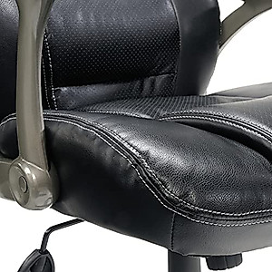 Sauder Gruga Leather Managers Chair, Black finish