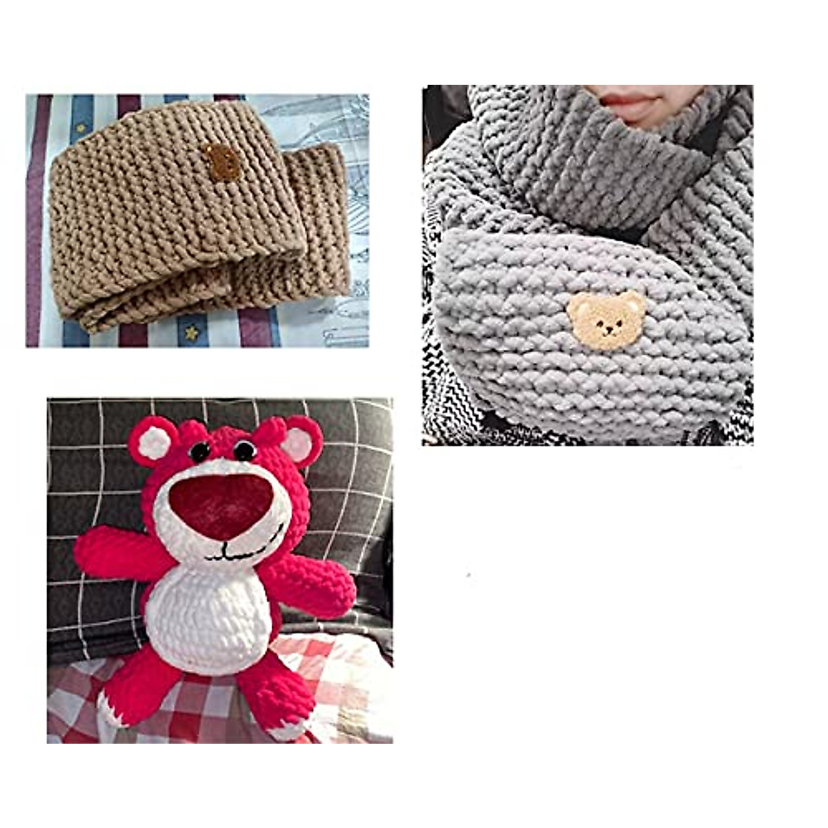 3 Balls Sparkling Chenille Yarn, Super Soft Thick Velvet Blanket Yarn for Crochet Knitting Home Décor DIY Craft Bulky Weight Polyester Ice Strip Yarn for Baby Blanket 300g (Orange)