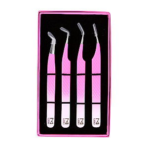 M LASH - V3 Tweezer Set Diamond Grip NANO Fiber Tip - Volume & Classic Eyelash Extensions - Japanese Steel Lash Tool (PW-Ombre)