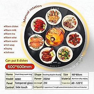 Electric Food Warmer Plate, Electric Warming Tray Multifunctional Hotplates Keep Food Warm for Buffets Home Dinners with Touch and Spin Adjustable Temperature Control Warming Serving Tray Food