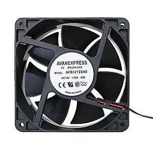 Twinklebay 120 x 38mm Cooling Fan, Replacement for AFB1212SHE High CFM 12038 Cooling Fan, 120 x 120 x 38mm with 2 Pins 2 Wires Connector (12V DC)