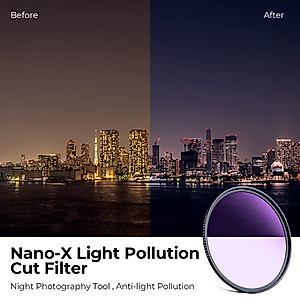 K&F Concept 82mm Clear-Natural Night Filter Light Pollution Reduction Filter for Night Sky/Star (Nano-X Series)