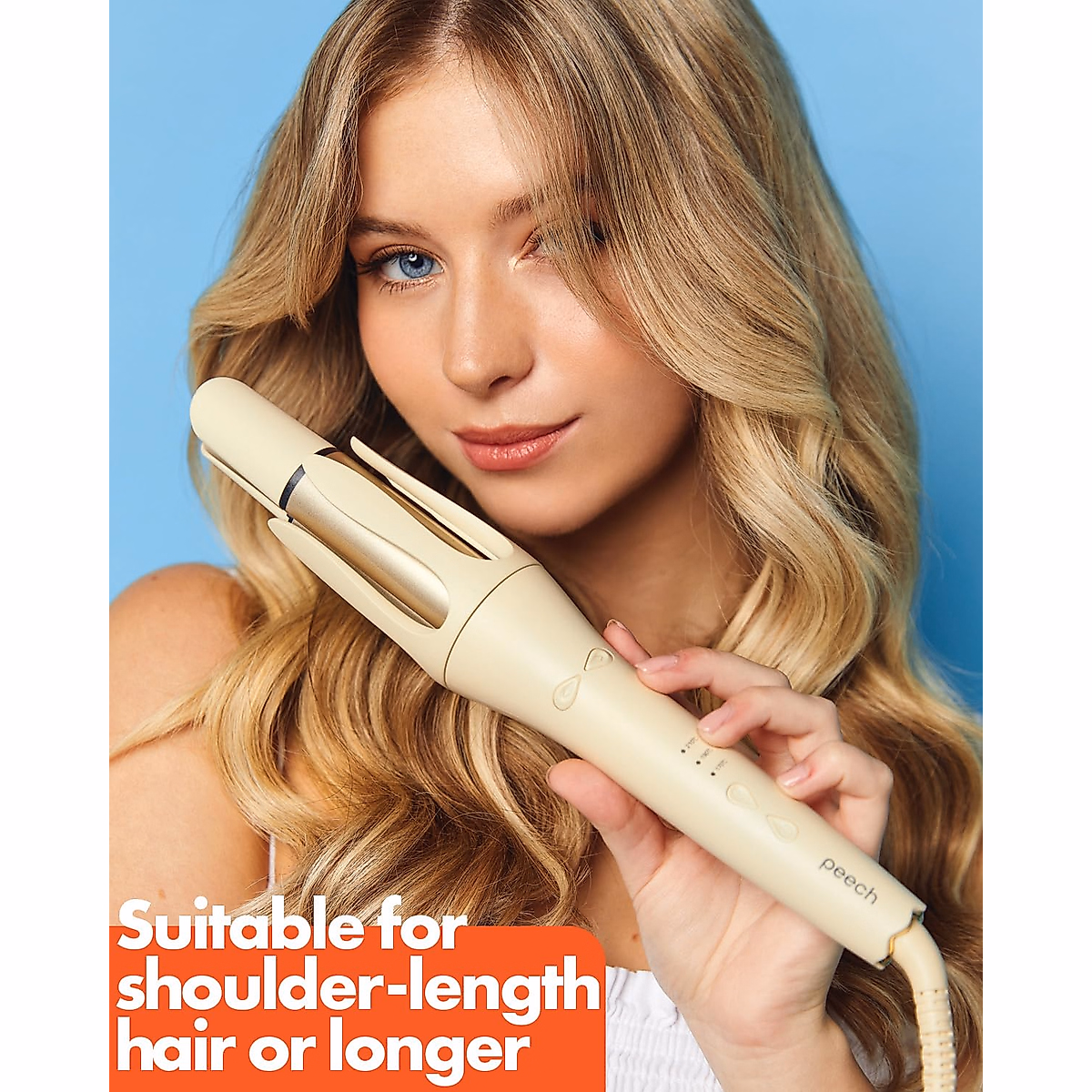 Automatic Curling Iron – Hair Curler Automatic Rotating Wand – Auto Self Spiral Spinning Curlers - Professional Ceramic 1 1/4 Inch Barrel 1.25 for Medium to Long Hair – Dual Voltage