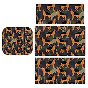 Camo German Shepherd Decal Stickers Cover Skin Full Wrap FacePlate Stickers Compatible with Switch for Switch Lite