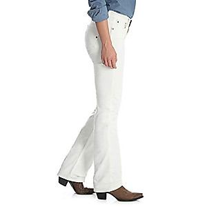 Wrangler Womens Q-Baby Mid Rise Boot Cut Ultimate Riding Jean, White Storm, 11-36
