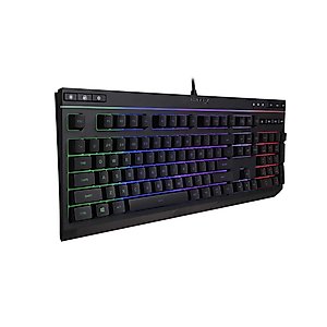 HyperX Cloud II Gaming Headset - 7.1 Surround Sound- Red (KHX-HSCP-RD) with HyperX Alloy Core RGBMembrane Gaming Keyboard Comfortable Black - Bundle
