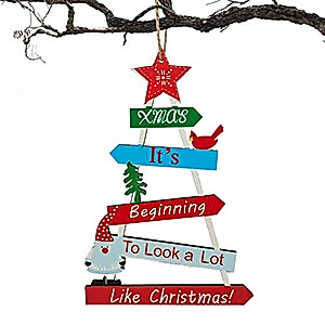 Christmas Hanging Wooden Pendants | Suspensible Wood Christmas Table Ornaments No Rough Edges - Christmas Decor Crafts for DIY Christmas Tree Children's Kumprohu